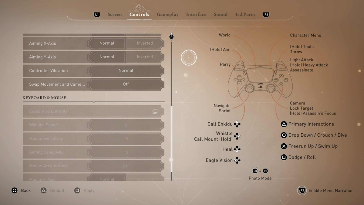 Assassin's Creed Mirage Kontrol Cihazı Ayarları Rehberi